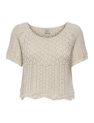Only Onlnola Life S/S Pullover KNT Nca Pull, Cloud Dancer, S Femme