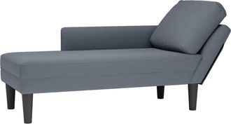 vidaXL Fauteuil long et coussin et accoudoir droit gris fonc&eacute; velours - Vidaxl