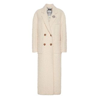 Philipp Plein Boucl&eacute;-Langmantel mit doppelter Knopfleiste - - Coats - Damen - Beige - M