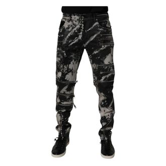 Dolce & Gabbana Homme, Jeans, Noir, Taille: L Jean Slim Noir Tie Dye Zipp&eacute;