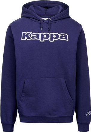 Kappa Sweatshirt mit Kapuze, Herren, Baumwolle, sportlich, Modell: Korpo Dafers Logo, Blue Marine, Small