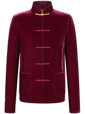 Shanghai Tang x Jacky Tsai surchemise en velours - Rouge