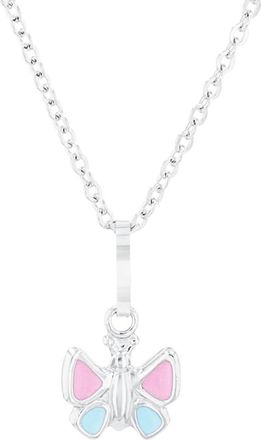 Amor Kette mit Anhänger 925 Sterling Silber Mädchen Kinder Halsschmuck, 35+3 cm, Multicolor, Schmetterling, Kommt in Schmuck Geschenk Box, 9293445
