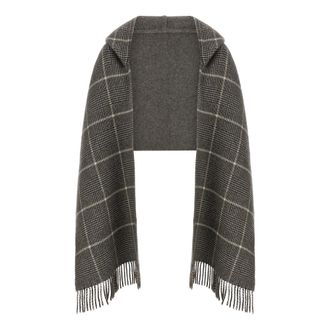 Brunello Cucinelli Femme, Accessoires, Brun, Taille: ONE Size Hooded Scarf