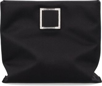 Roger Vivier Womens Trompette Clutch Bag Black Viscose