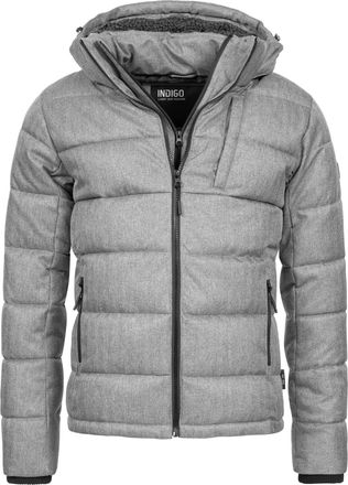 Indicode Herren Hebert Steppjacke in Daunenjacken-Optik | Winterjacke Übergangsjacke Grey Mix, XXL