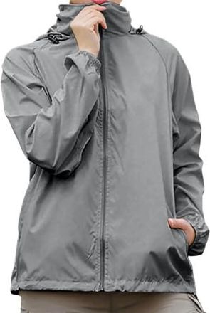 Generic Vestes d&eacute;t&eacute; l&eacute;g&egrave;res &agrave; capuche pour femme, style d&eacute;contract&eacute;, manches longues, fermeture &eacute;clair, v&ecirc;tements dext&eacute;rieur pour cyclisme, course &agrave; pied, ran