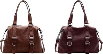 Generic Sac &agrave; bandouli&egrave;re en cuir PU, sac &agrave; main r&eacute;tro, grand sac &agrave; bandouli&egrave;re pour femmes (marron)