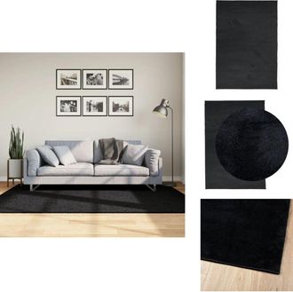 vidaXL Vidaxl - Tapis oviedo à poils courts noir 140x200 cm - Tapissalon - Tapis Chambre - Tapis Design - Tapis Noir - Tapis Polyesteer