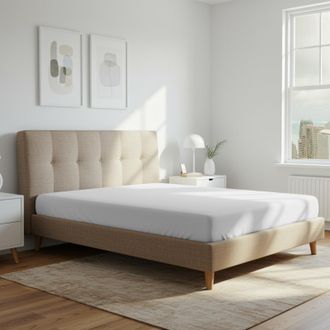 Pizuna 800 Fadenzahl Baumwolle spannbettlaken 170x200-180x200 cm Wei&szlig;, 100% Langstapelige Baumwolle Spannbetttuch, Weiche Mako Satin-Webart passt bis zu 40cm