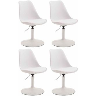 Clp Ensemble de 4 chaises de restauration en plastique en plastique, wei&szlig;