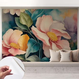 Tulup Carta Da Parati Autoadesiva Moderna - Fotomurale - Lavabile - Ufficio - Design Moderno - Eleganza Floreale 208x146 Cm