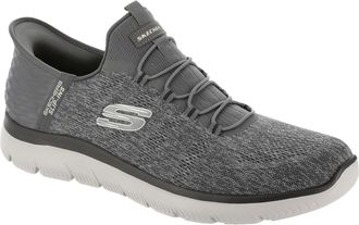 Skechers Summits Key Pace Herren-Slipper zum Reinschlüpfen, Dunkelgrau/Schwarz, 12 Wide