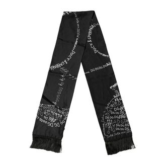 Dolce & Gabbana Foulard &agrave; imprim&eacute; logo script - Homme - Accessoires - Noir - Taille: ONE Size