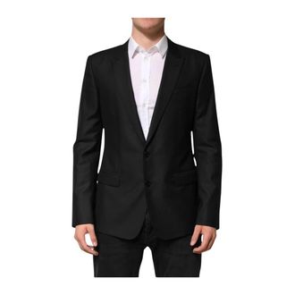 Dolce & Gabbana Einknopf-Blazer aus Wolle - - Jackets - Herren - Schwarzk - XL
