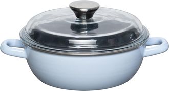 Riess 0043-028, Schmorpfanne mit Glasdeckel, 20cm, hoch SKY BLUE, LBH 27.8x21.2x12.9cm, Gewicht 1.512kg