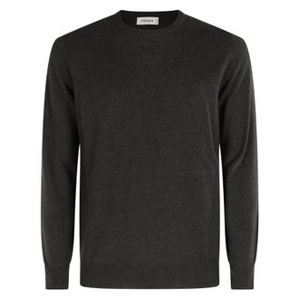 KANGRA Rundhalsausschnitt Pullover Asphaltfarbe Langarm - - Knitwear - Herren - Braun - M