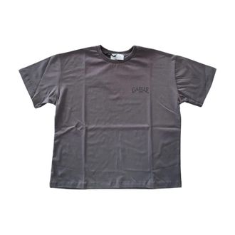 Ga&euml;lle Paris Graues Logo Halbarm Baumwolltop - - Tops - Damen - Grau - S
