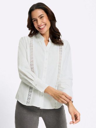 Witt Klassische Bluse Spitzen-Bluse Langarm