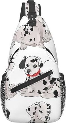 Generic Léger Sacoche Homme Bandouliere Dalmatien mignon Sacs Poitrine Casual,Multifonction Sac DEpaule pour Homme Femme Randonnée