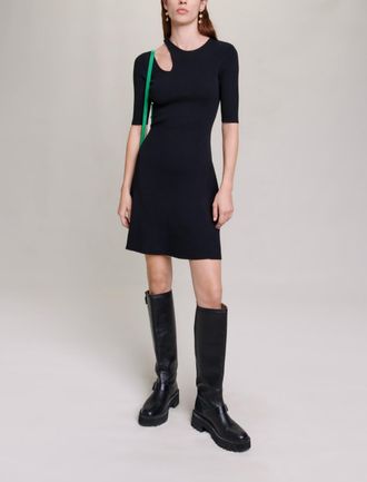 Maje Strickkleid Mit Cutout An Den Schultern - Schwarz - Gr&ouml;&szlig;e 40 - Maje