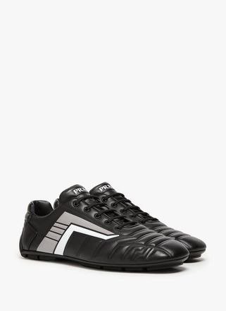 Prada Leder-Oxford-Sneaker in Schwarz