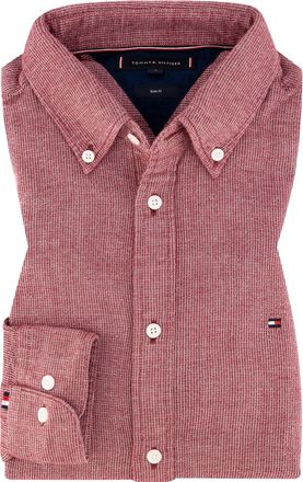 Tommy Hilfiger Herren Hemd rot meliert Slim Fit