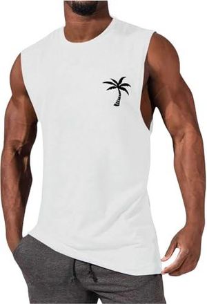Generic D&eacute;bardeur d&eacute;t&eacute; pour homme D&eacute;bardeur sans manches Gym Fitness Sport Bodybuilding D&eacute;bardeur imprim&eacute; pour hommes T-shirt fonctionnel V&ecirc;tements sans manch