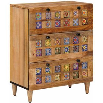 vidaXL Sideboard Natur 60 x 33 x 75 cm Massivholz Mango vidaXL