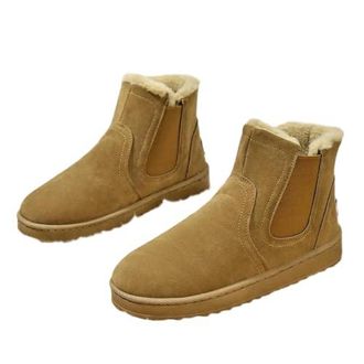 Generic NYSBH Bottes de neige minimalistes &agrave; enfiler pour homme avec doublure en polaire chaude et semelle plate confortable et polyvalente Fonction antid&eacute;rap