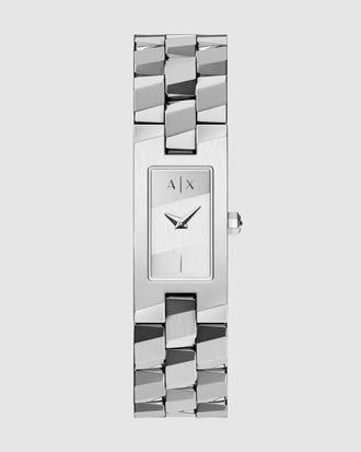 A|X Armani Exchange Uhr mit zwei Zeigern aus Edelstahl in Silber