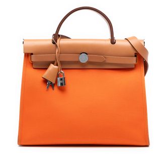 Herm&egrave;s Orange Toile Herbag Zip 31