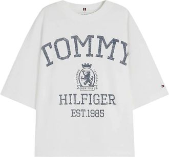Tommy Hilfiger T-shirt oversize Crest - Femme - Tops - Blanc - Taille: 34 FR