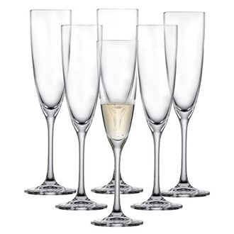 Schott Zwiesel Fl&ucirc;te &agrave; champagne Classico (lot de 6), fl&ucirc;tes &agrave; champagne classiques avec point de mousse, verres en cristal Tritan r&eacute;sistant au lave-vaisselle, fabri