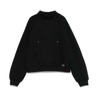 Liu Jo Femme, Sweatshirts et sweats &agrave; capuche, Noir, Taille: 38 FR SweaT-shirt ras du cou
