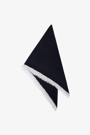 Ganni &Eacute;charpe en laine et dentelle Bleu marine - Pour Femme