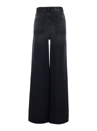 Twinset Womens High-Waisted Jeans Black Cotton