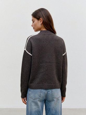 Vero Moda Strickpullover VMBOOM LS HIGHNECK PIPING PULLOVER NOOS Materialmix