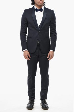 Corneliani CODE 3-teiliger Anzug aus Schurwolle mit Schalkragen aus Satin Corneliani