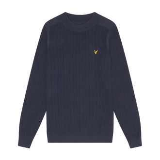 Lyle & Scott Gerippter Jumper mit Stehkragen - - Knitwear - Herren - Blau - XS