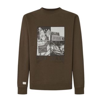 Pepe Jeans London Fish&Chips Sweatshirt Braun Baumwolle Casual - - Sweatshirts & Hoodies - Herren - Braun - XL