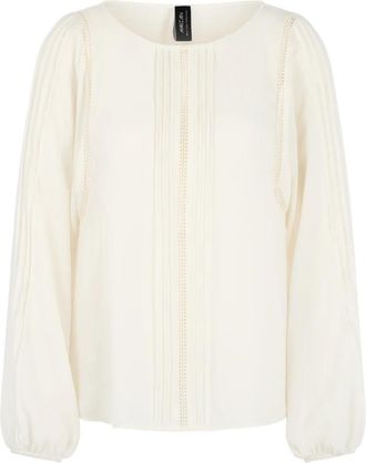 Marc Cain Bluse mit Spitze und Biesen - - Blouses & Shirts - Damen - Beige - L
