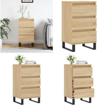 vidaXL Sideboard Sonoma-Eiche 40x35x70 cm Holzwerkstoff - Holzkommode - Sonoma-Eiche