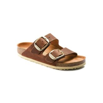 Birkenstock Sandalen Arizona Big Buckle Ge&ouml;ltes Leder Schmal - - Shoes - Damen - Braun - 40 EU