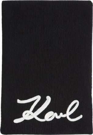 Karl Lagerfeld unisex, Accessoires, Noir, Taille: ONE Size K/Signature Scarf