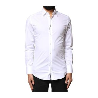Dolce & Gabbana Luxuri&ouml;ses Baumwoll-Dress-Shirt mit klassischem Kragen - - Shirts - Herren - Wei&szlig; - XS