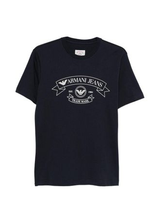 Emporio Armani Mens T-Shirt Black Cotton T-Shirts And Polos