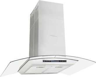 vidaXL Hotte Ilot avec Ecran Tactile LCD et Capteur 90 cm LED Aspirante Maison