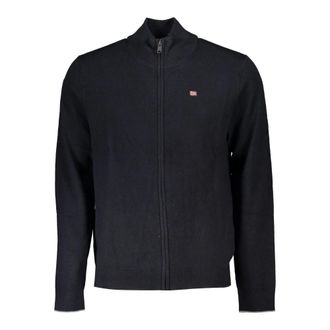 Napapijri Homme, Pulls, Noir, Taille: XL Cardigan noir &agrave; fermeture &eacute;clair et manches longues