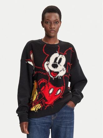 Desigual Sweatshirt Hello Mickey 25WWSK14 Schwarz Regular Fit